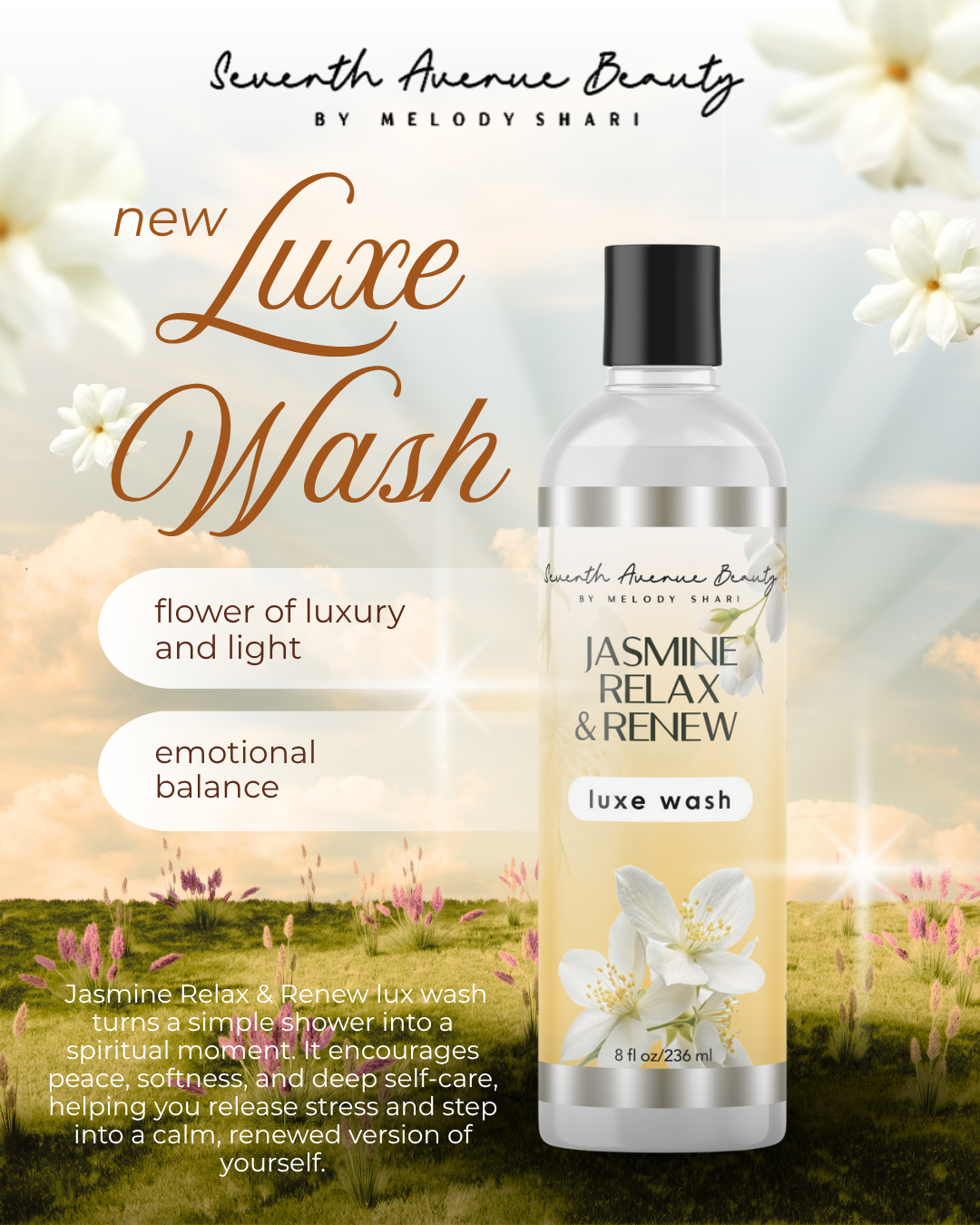 Jasmine Luxe, Sea Moss Infused Body Wash | Seventh Avenue Beauty